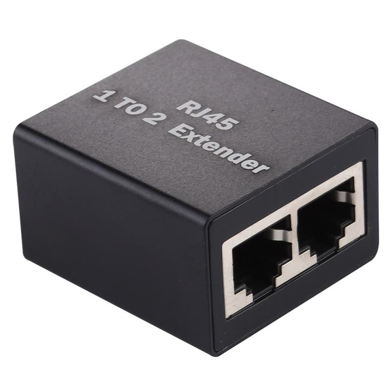 Set 1 to 2 RJ45 Splitter Connector Inline LAN Plugs Ethernet Cable ...