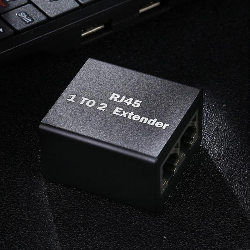 Set 1 to 2 RJ45 Splitter Connector Inline LAN Plugs Ethernet Cable ...