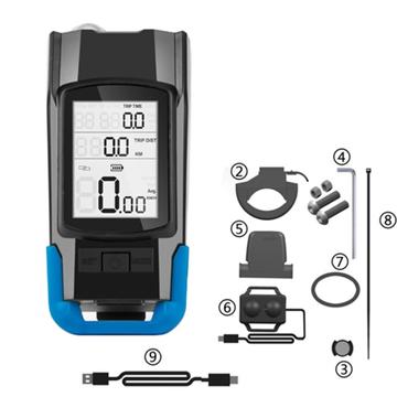 3-in-1 Bike Light Bicycle Speedometer USB Rechargeable Bike Computer ...