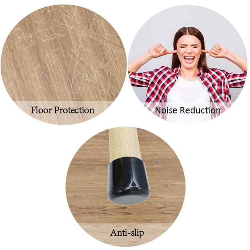 16mm Round Floor Protector Pads PVC Furniture Leg Covers Non-Slip Chair ...