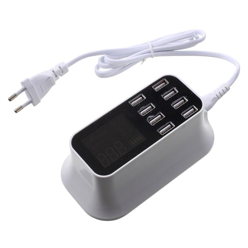 8-Port USB Desktop Charger with LED Monitor