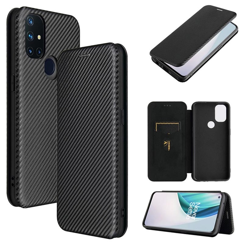 OnePlus Nord N10 5G Flip Case - Carbon Fiber