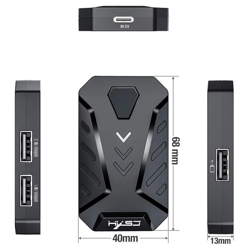 HXSJ Mobile Gaming Set - Single-hand Keyboard, Mouse, Hub - RGB