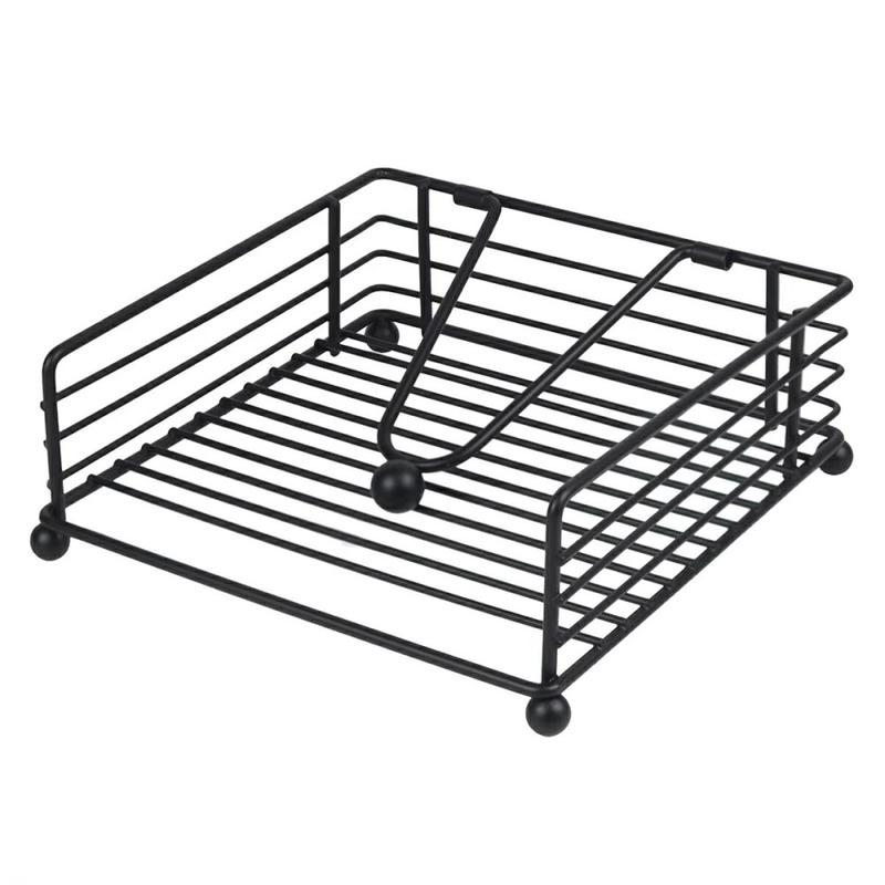 Iron Napkin Holder with Paper Press - Black