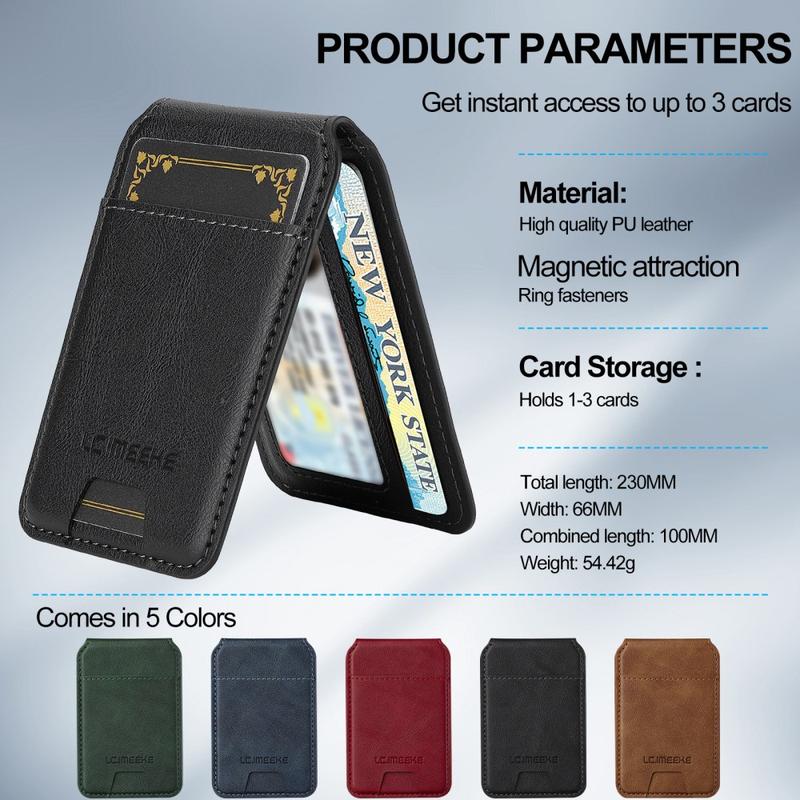 LC.IMEEKE RFID Blocking Magnetic Card Holder with Kickstand - Black