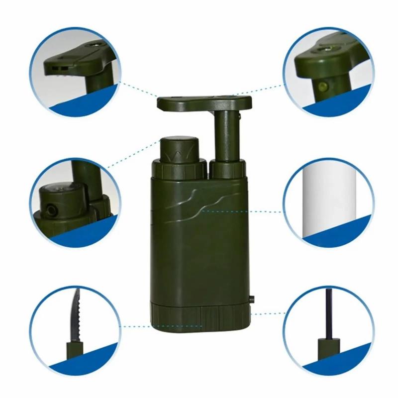 Multifunction Emergency Survival Straw Water Filter w. Compass