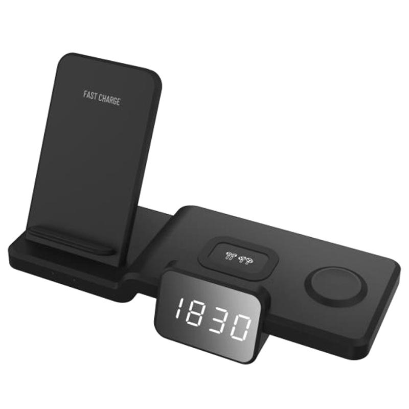Multifunctional Wireless Charging Station with Clock C100