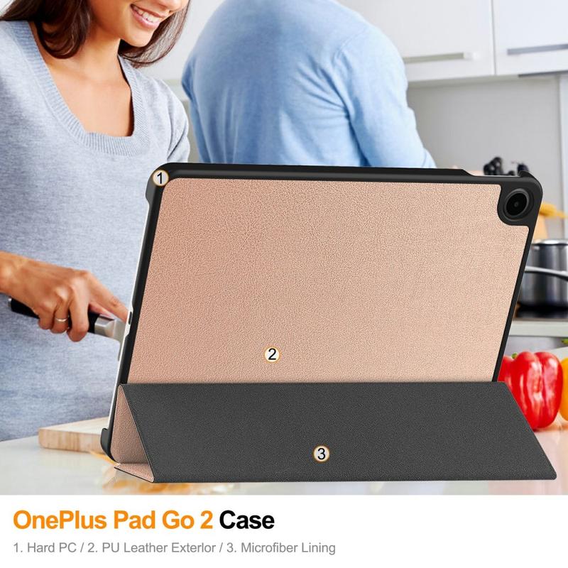 OnePlus Pad Go 2 Tri-Fold Series Smart Folio Case - Rose Gold