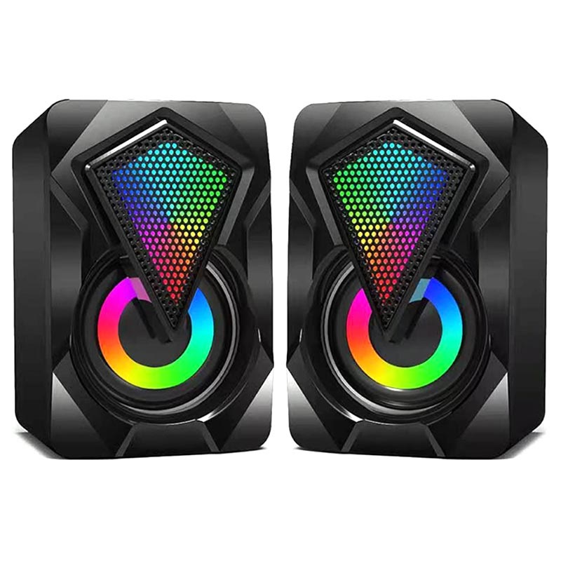 RGB Stereo Gaming Speakers X2 - 2x3W - Black