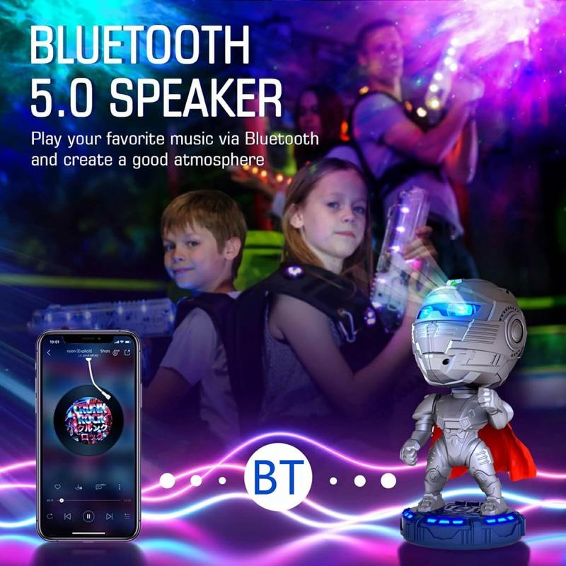 Robot Bluetooth Speaker with Nebula Projection and Night Light Atmosphere