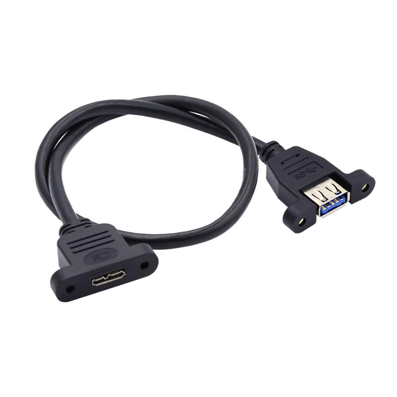 U3-083-AF 50cm Type-A USB 3.0 Female to Micro 3.0 Type-B Female Screw ...