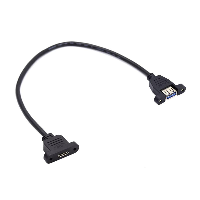 U3-083-AF 50cm Type-A USB 3.0 Female to Micro 3.0 Type-B Female Screw ...