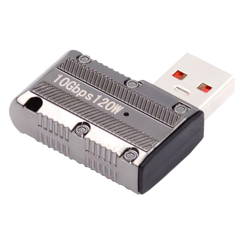 UC-029-TC002 USB 3.1 Type C Female to USB 3.0 Type-A Male 90 Degree Left Angled Flat Type 10Gbps ...
