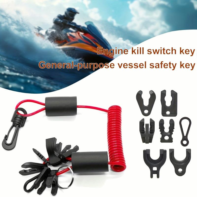 Universal Boat Kill Switch Lanyard with 7 Keys - 1.6m