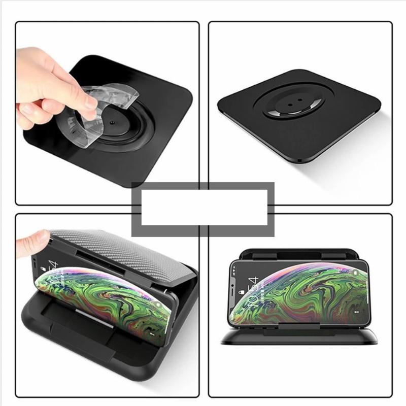 Universal Dash Mount Car Holder - Carbon Fiber - Black