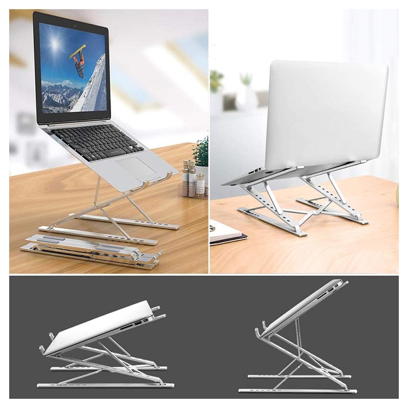 Universal Foldable Multi-angle Laptop Stand N8 - 17.3 - Silver