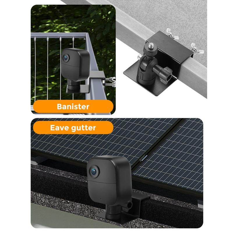 Universal Surveillance Camera Railing/Gutter Mount - Black