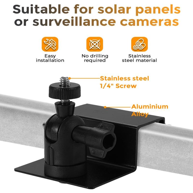 Universal Surveillance Camera Railing/Gutter Mount - Black