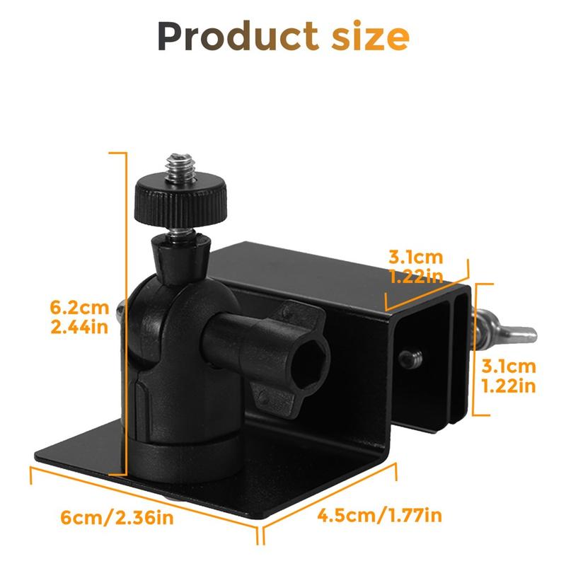 Universal Surveillance Camera Railing/Gutter Mount - Black
