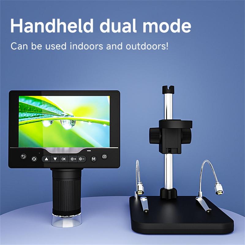 V17 Handheld Digital Microscope with 5″ IPS Screen - 5-1000× Zoom - Black