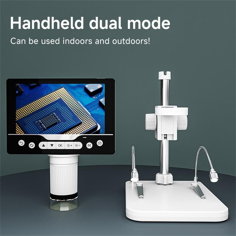 V17 Handheld Digital Microscope with 5″ IPS Screen - 5-1000× Zoom - White