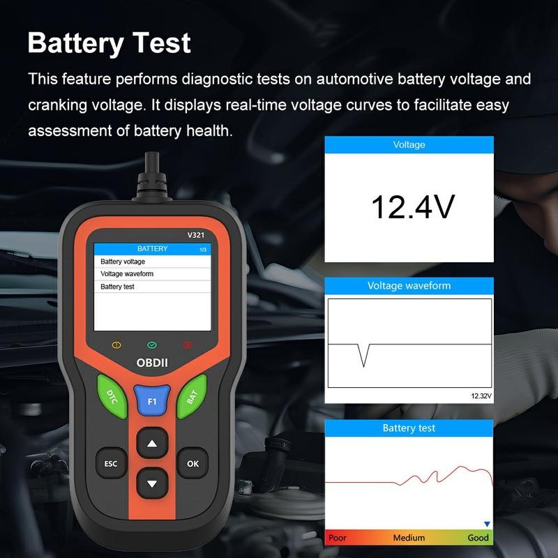 V321 OBD2 Car Fault Diagnostic Scanner with 2.4″ Colour Screen
