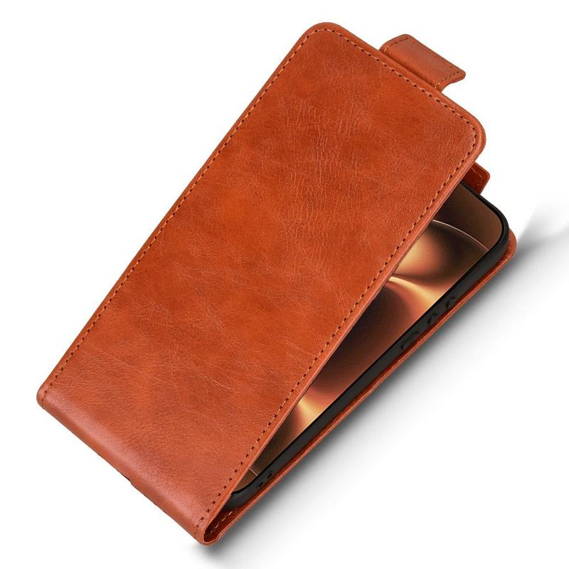 Xiaomi 17 Ultra Vertical Flip Case with Stand - Brown