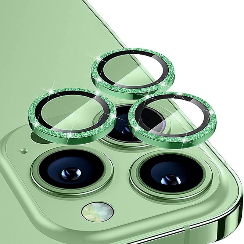 iPhone 16 Pro/16 Pro Max Hat Prince Glitter Camera Lens Protector - Green