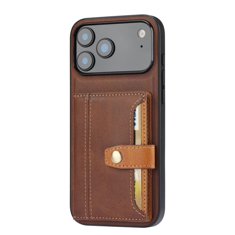 iPhone 17 Pro Max Retro Style Case with Wallet - Brown