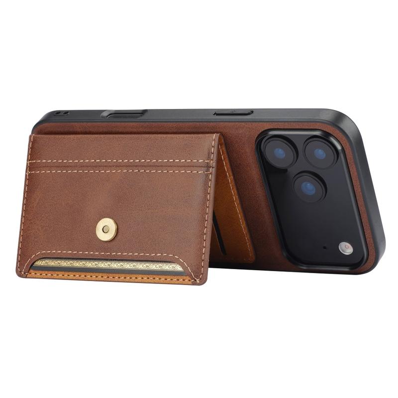 iPhone 17 Pro Max Retro Style Case with Wallet - Brown