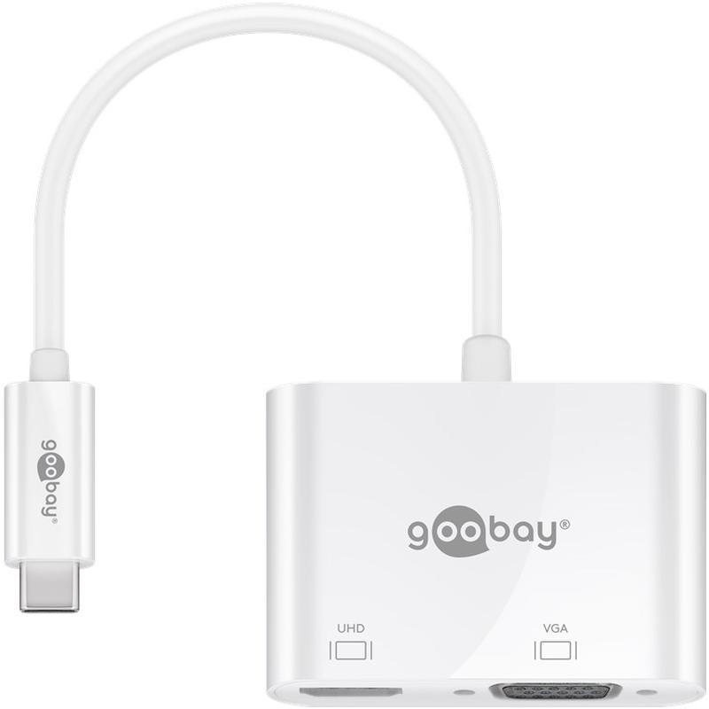 Goobay USB-C to HDMI/VGA Adapter - White