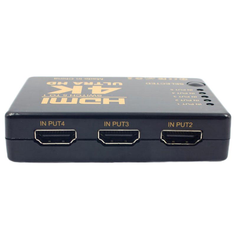 5-in-1 4K Ultra HD HDMI Switcher with Remote Control - Black